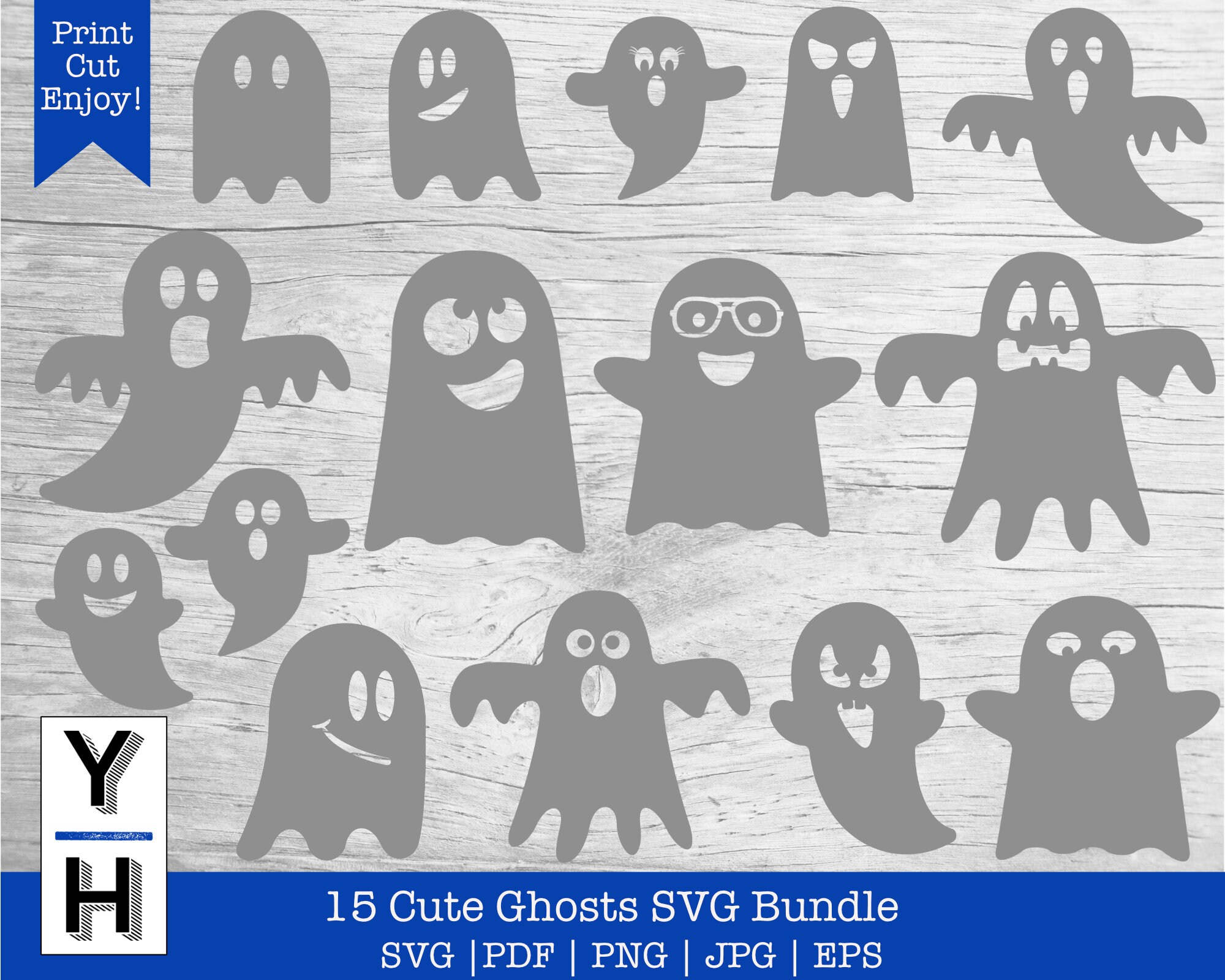 Ghost SVG Bundle Ghost Face SVG Cute Ghosts PNG Clipart | Etsy