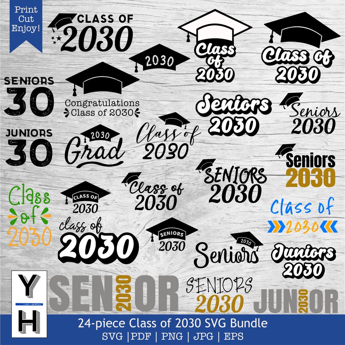 Class of 2030 SVG Bundle | Senior 2030 SVG | Seniors PNG | Senior ...