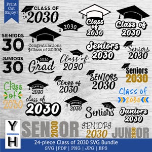 Class of 2030 SVG Bundle | Senior 2030 SVG | Seniors PNG | Senior ...