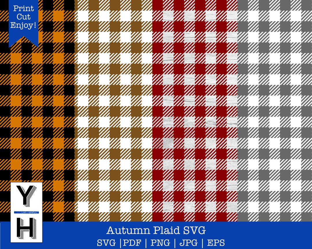 Fall Buffalo Plaid Bundle Fall Plaid SVG Autumn Plaid SVG Halloween ...