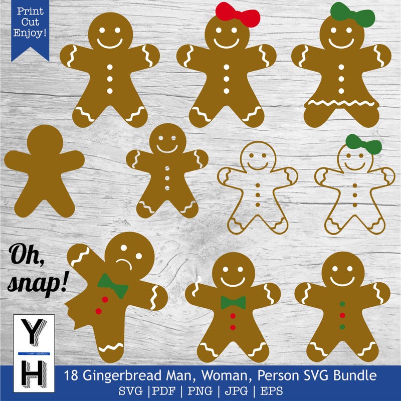Gingerbread Man Svg - Etsy