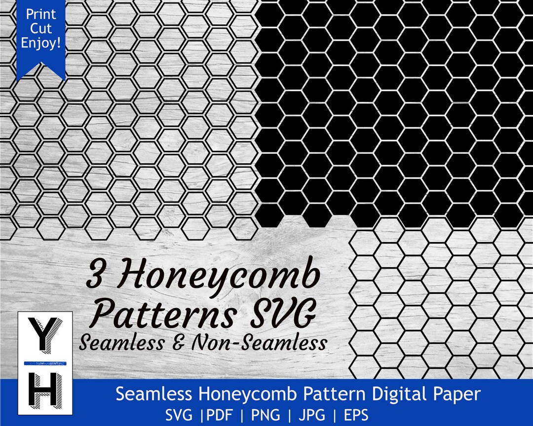 Honeycomb SVG Bundle Seamless Honeycomb Pattern SVG Honeycomb Pattern ...