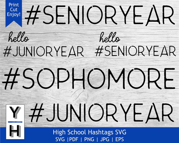 High School Class Hashtags senior SVG Bundle Senior Year | Etsy