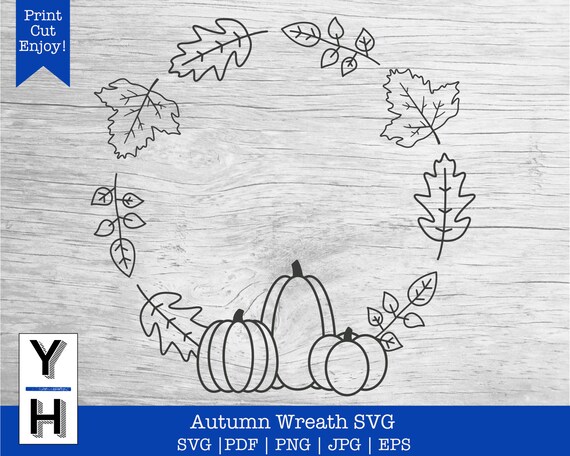 Fall Frame SVG Pumpkin Wreath Frame SVG Autumn Leaf Circle | Etsy