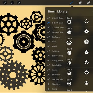 Steampunk Gears Procreate Brush | Gear Procreate Brushes | Sprocket ...