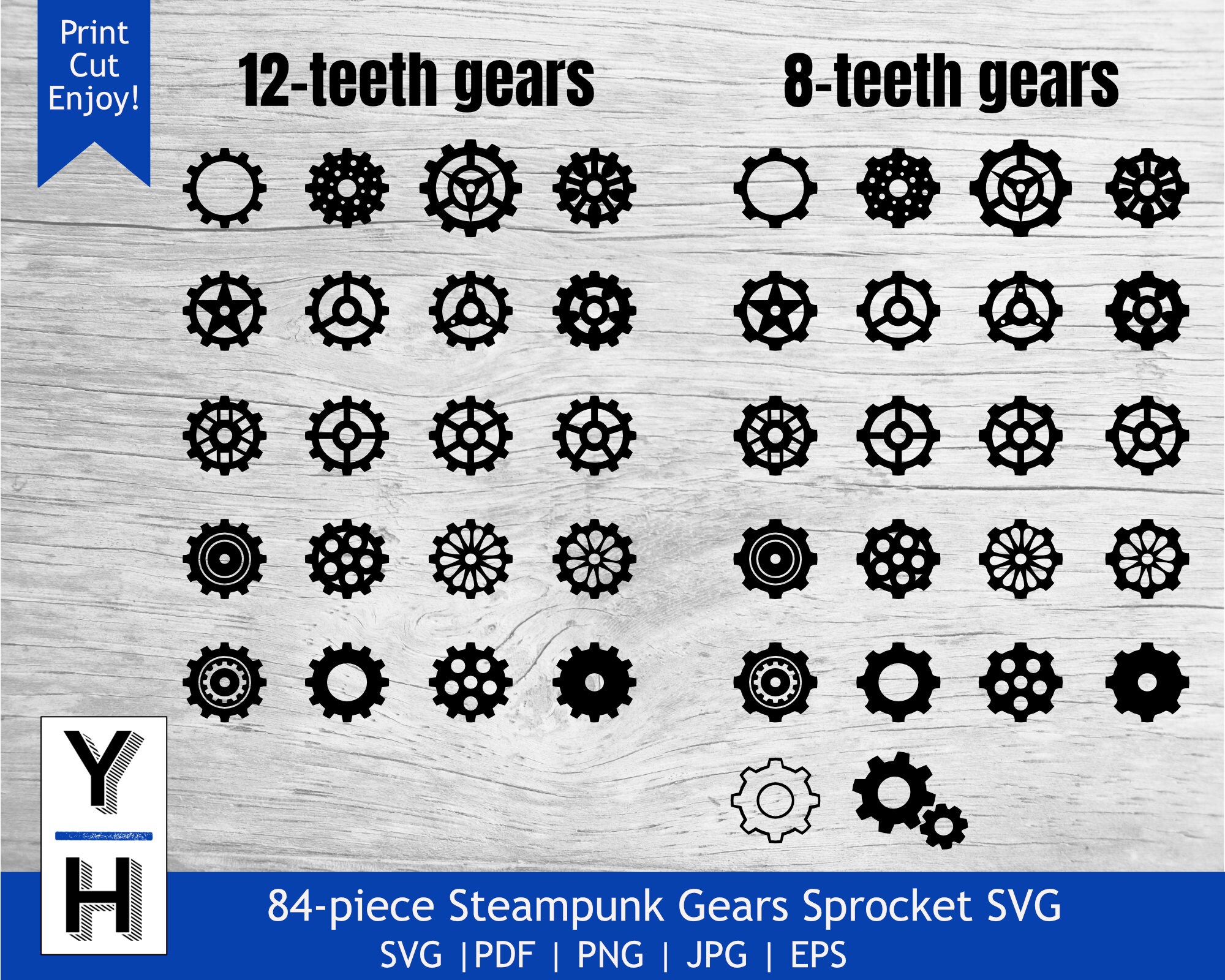84-piece Steampunk SVG Bundle Gears SVG Gear Svg - Etsy