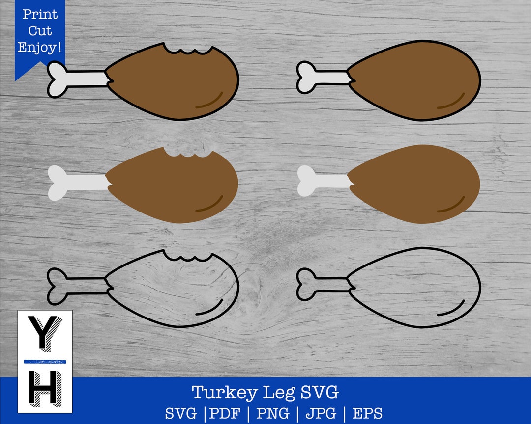Turkey Leg SVG Thanksgiving Turkey Leg With Bite PNG - Etsy