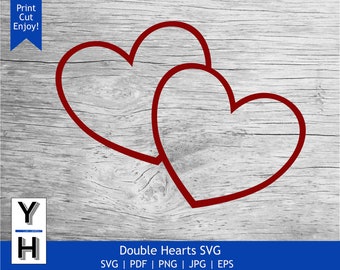 Two Hearts Svg | Etsy