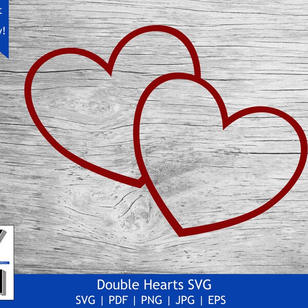 Two Hearts Svg - Etsy