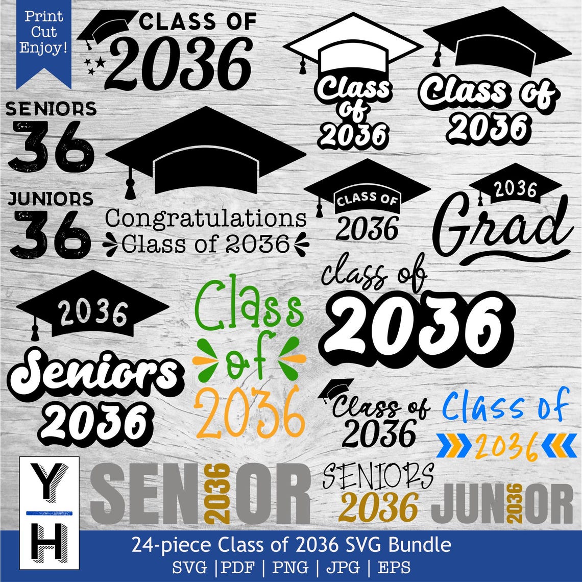 Class of 2036 SVG Bundle | Senior 2036 SVG | Seniors 2036 PNG | Senior ...