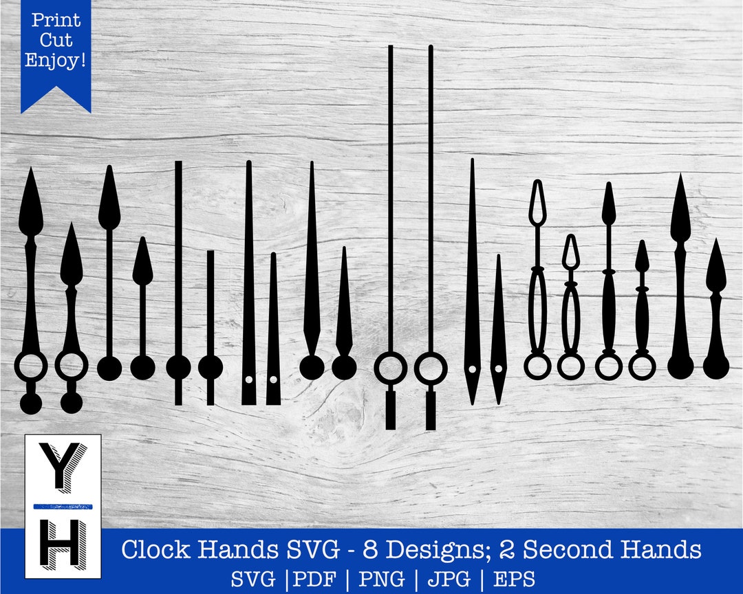 Clock Hands SVG Watch Hands SVG 8 Designs With 2 Second - Etsy