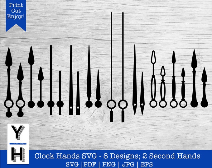 Clock Hands SVG Watch Hands SVG 8 Designs With 2 Second - Etsy