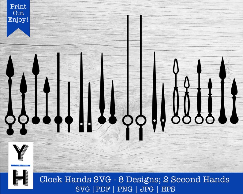 Clock Hands SVG Watch Hands SVG 8 Designs With 2 Second - Etsy