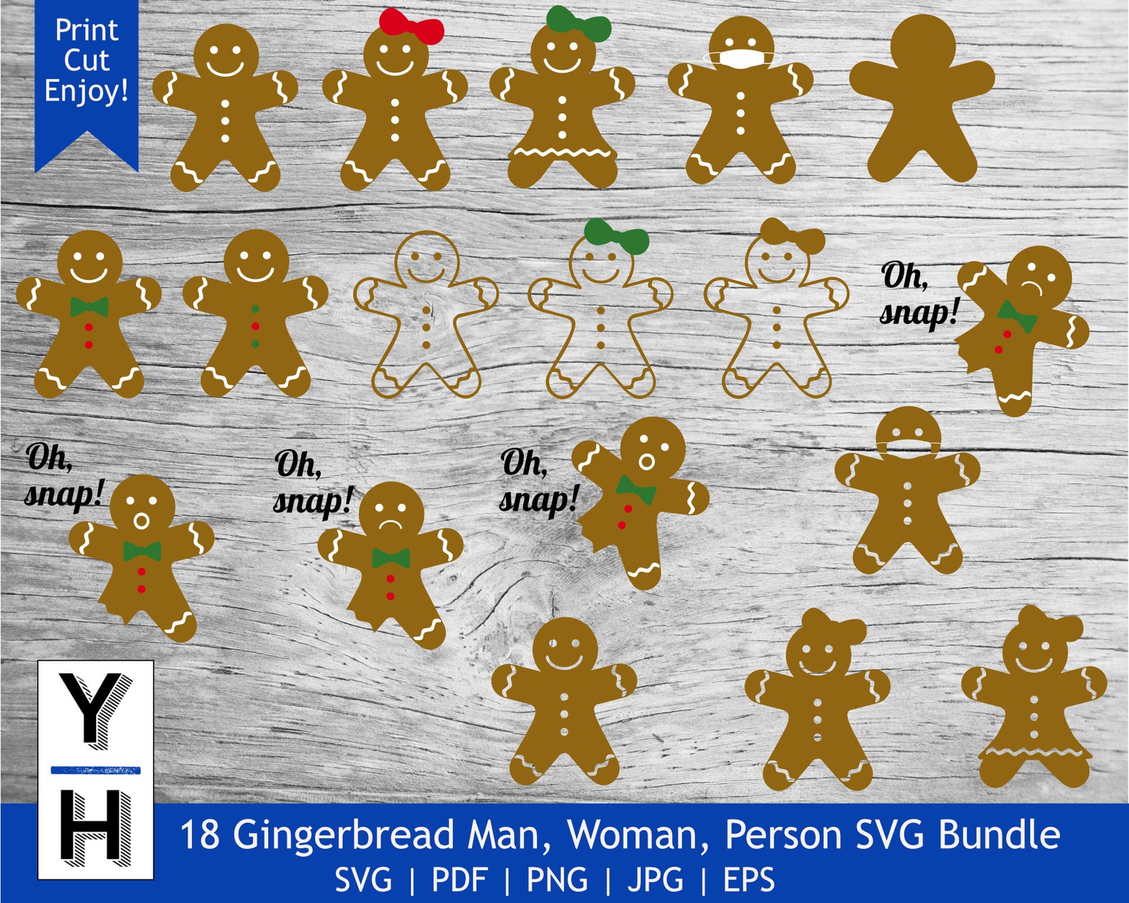 Gingerbread Man SVG Bundle Gingerbread SVG Christmas | Etsy