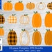 15 Piece Pumpkin SVG Bundle Plaid Pumpkin SVG Pumpkin Outline PNG Fall ...