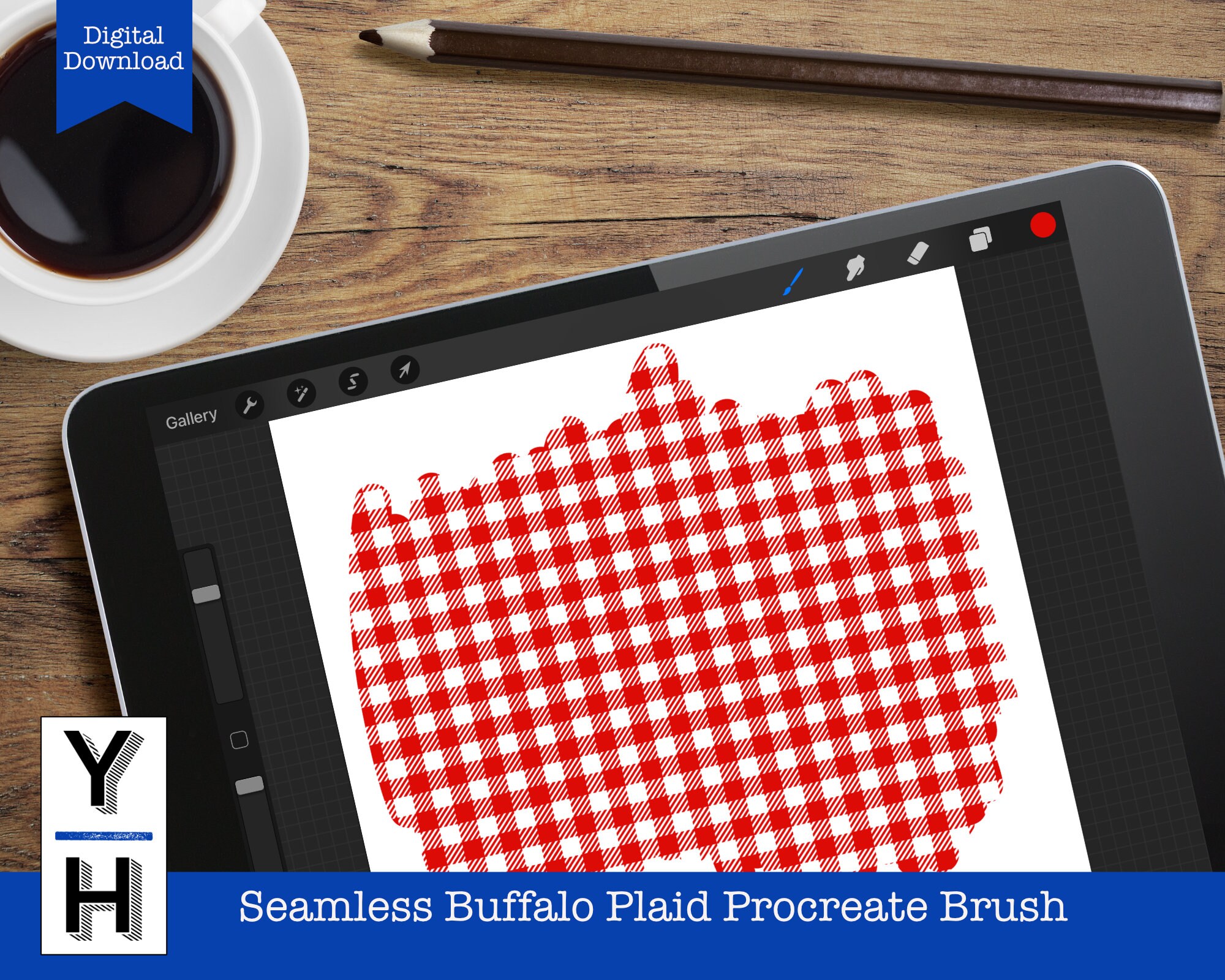 Seamless Buffalo Plaid Procreate Brush Procreate Brushes Etsy