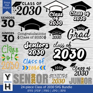 Class of 2030 SVG Bundle | Senior 2030 SVG | Seniors PNG | Senior ...