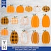 15 Piece Pumpkin SVG Bundle | Plaid Pumpkin SVG | Pumpkin Outline PNG ...
