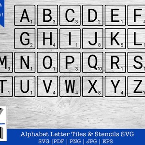 Alphabet Letter Tiles SVG Alphabet Tiles for Family Name Wall Letters ...