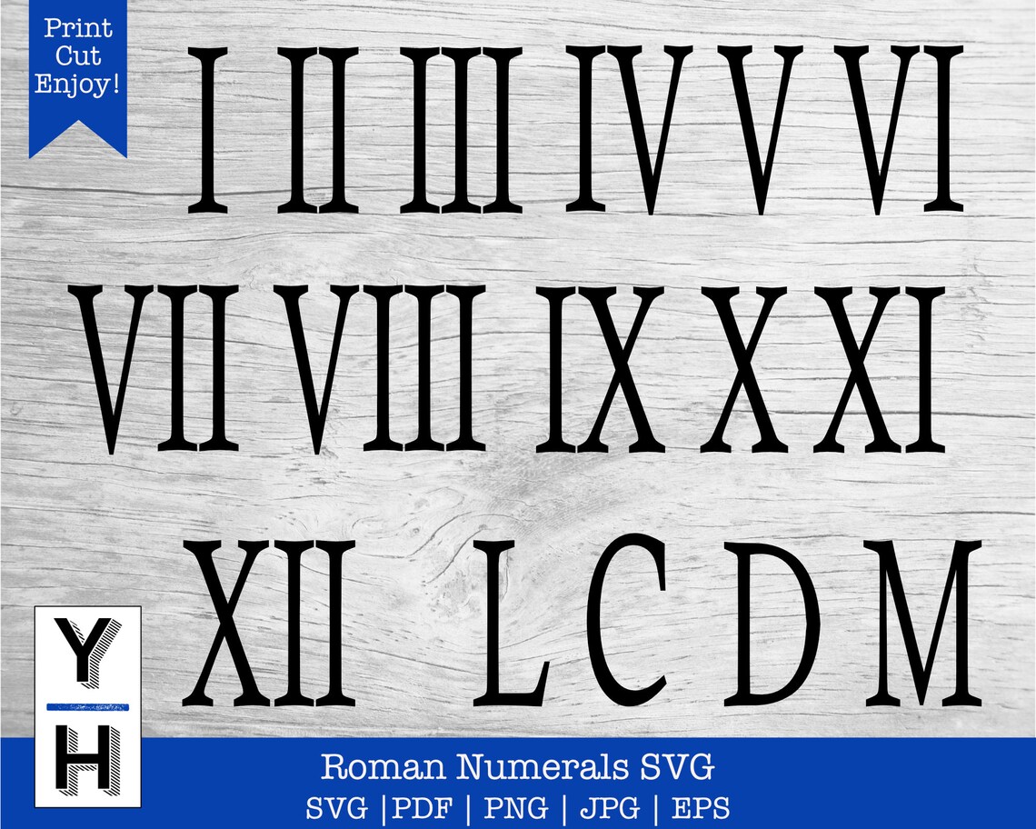 Roman Numerals SVG Roman Numbers SVG PNG Clipart - Etsy UK