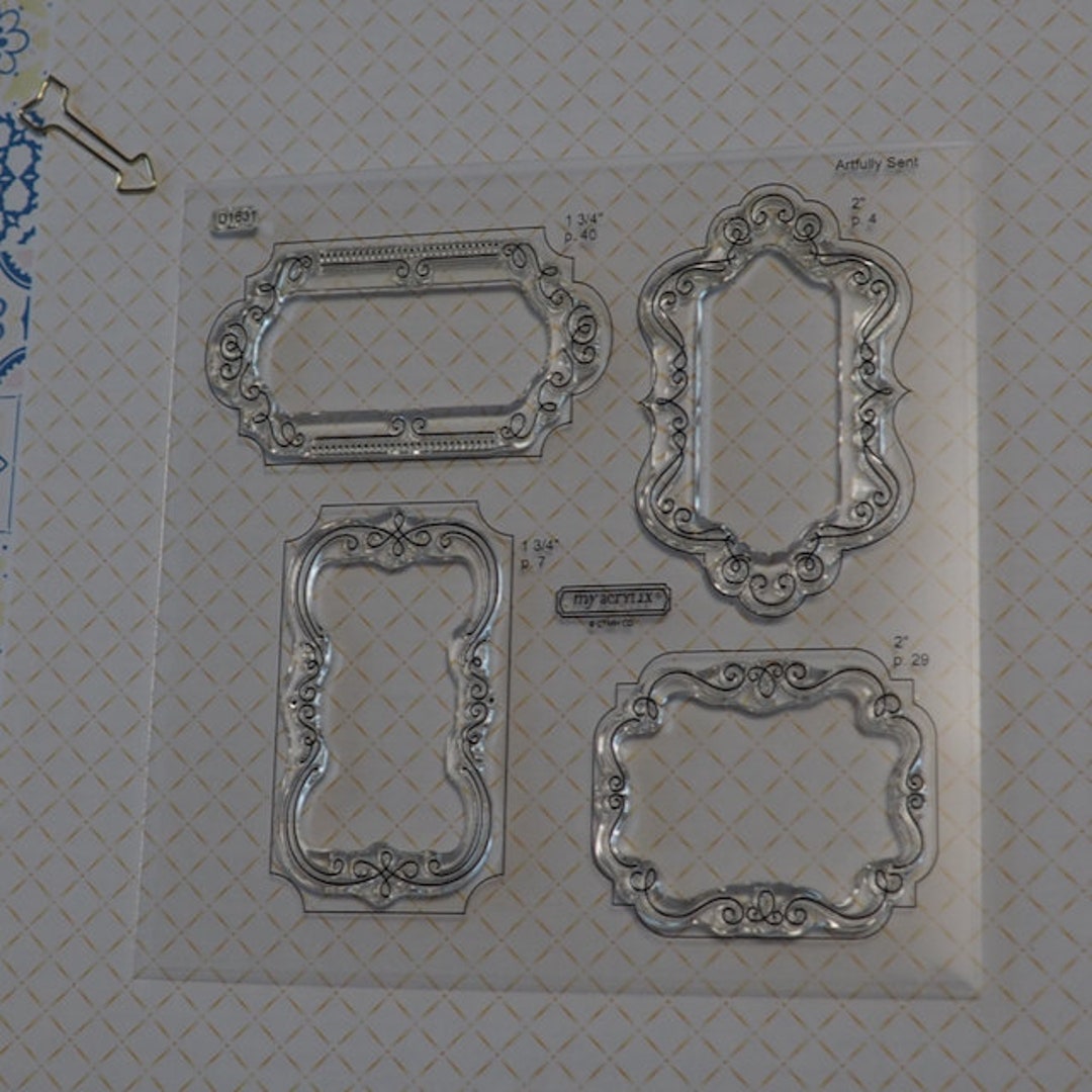 Craft Destash Close to My Heart Curlicue Frames Stamp Set - Etsy
