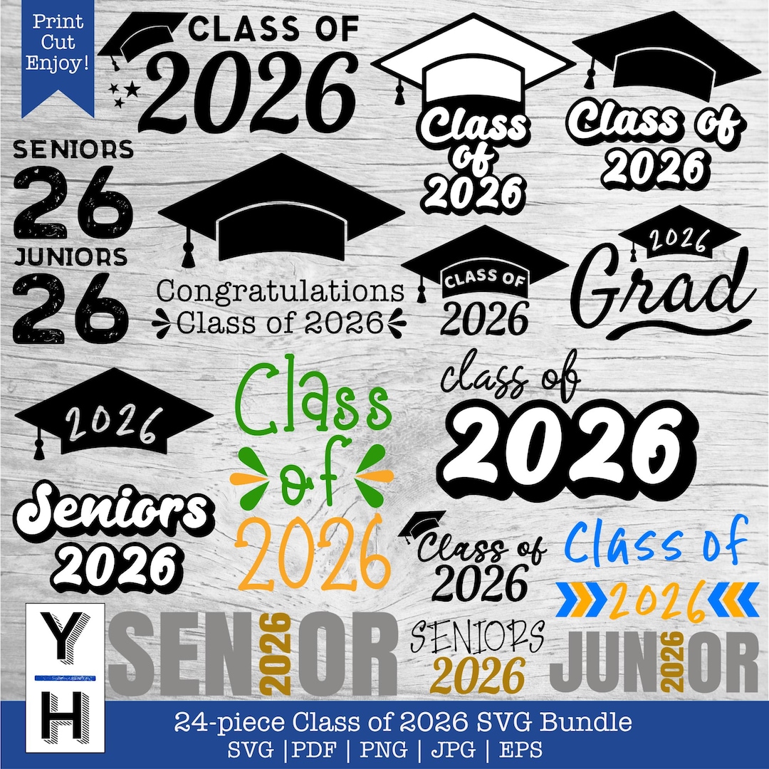 Class of 2026 SVG Bundle | Senior 2026 SVG | Seniors 2026 PNG | Senior ...