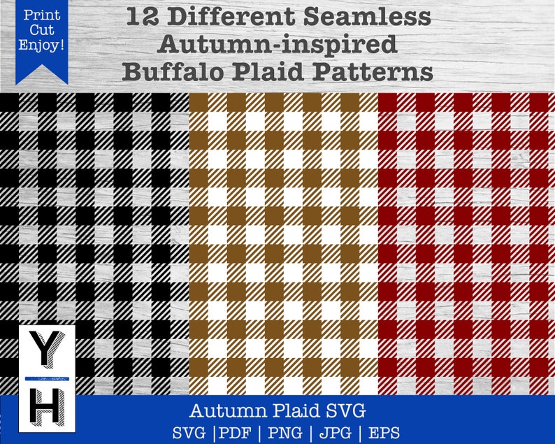 Fall Buffalo Plaid Bundle Fall Plaid SVG Autumn Plaid SVG | Etsy