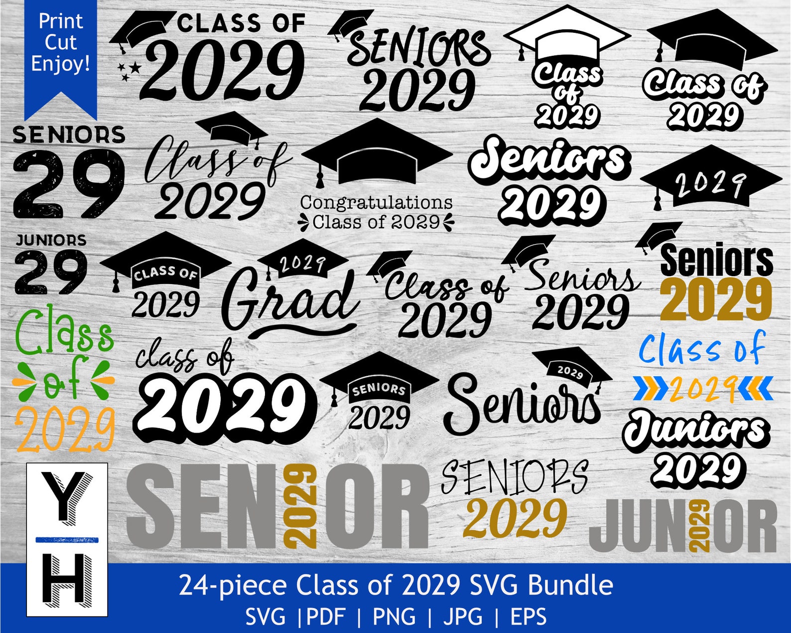 Class of 2029 SVG Bundle Senior 2029 SVG Seniors PNG - Etsy