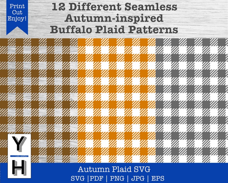 Fall Buffalo Plaid Bundle Fall Plaid SVG Autumn Plaid SVG | Etsy