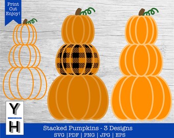 Stacked Pumpkins SVG Pumpkin Stack SVG 3 Designs PNG - Etsy