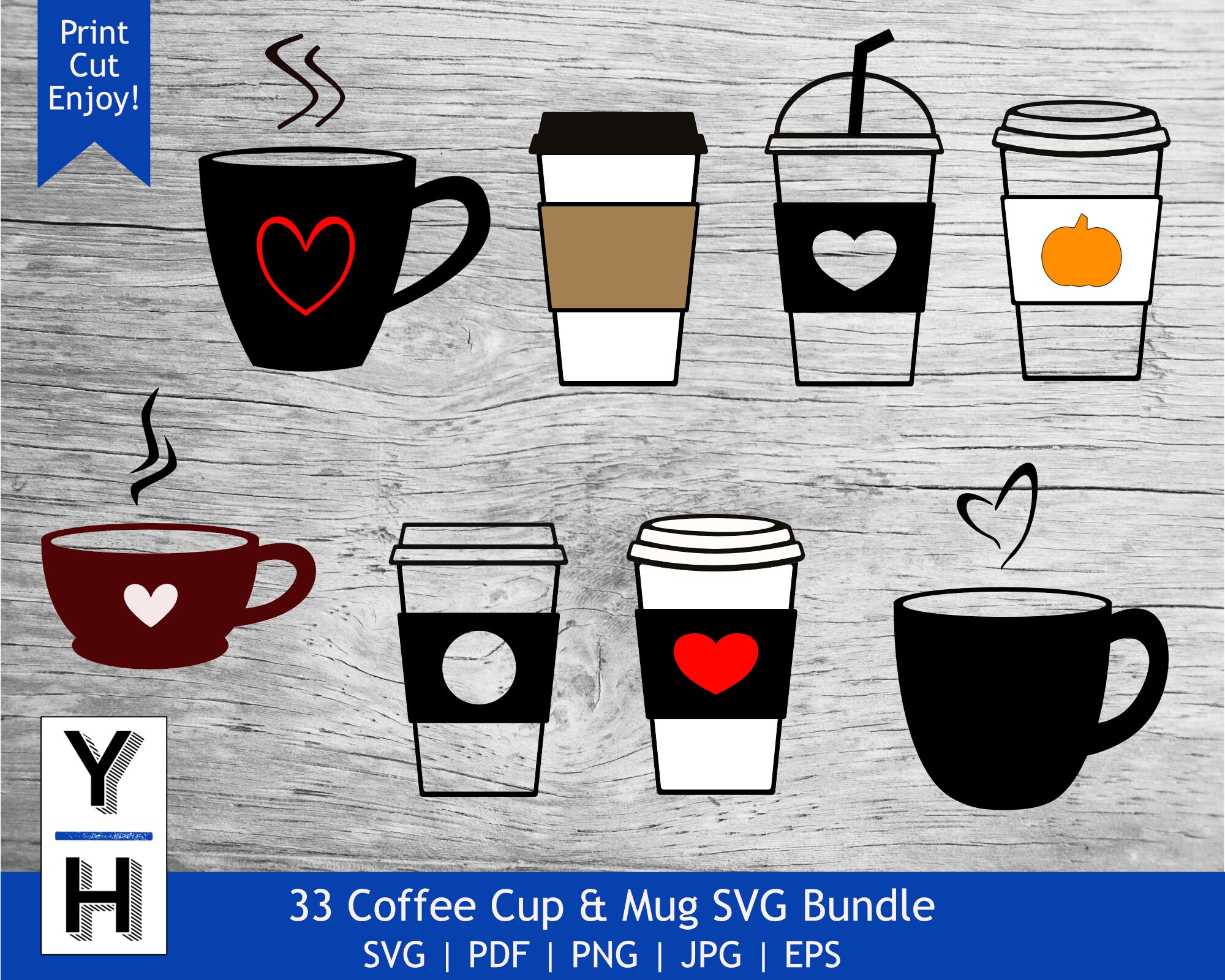 33 Hot Cocoa SVG Coffee Cup SVG Bundle Coffee Mug Svg - Etsy Canada