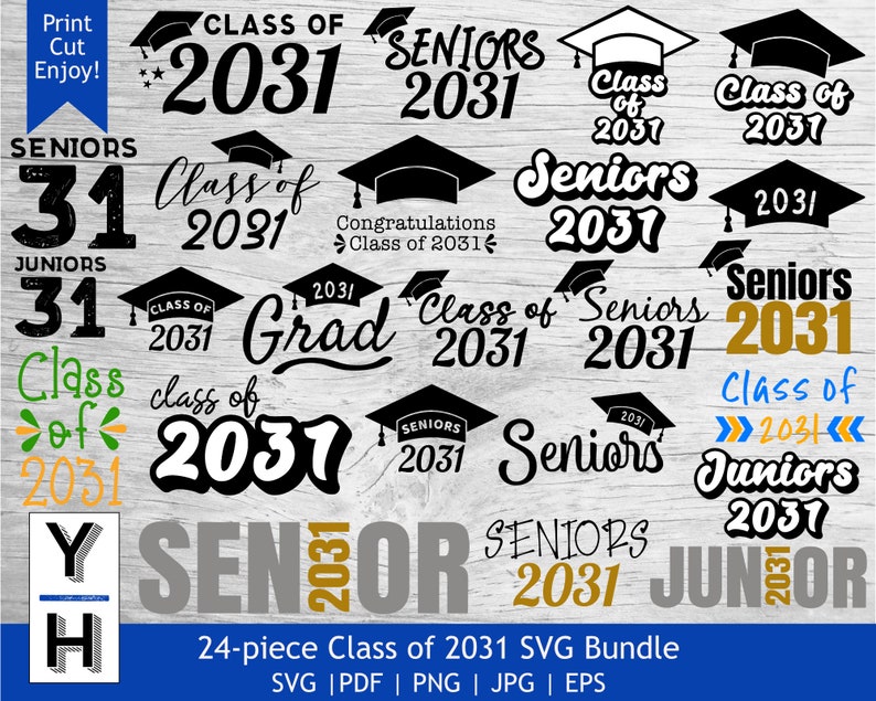 Class of 2031 SVG Bundle Senior 2031 SVG Seniors PNG - Etsy