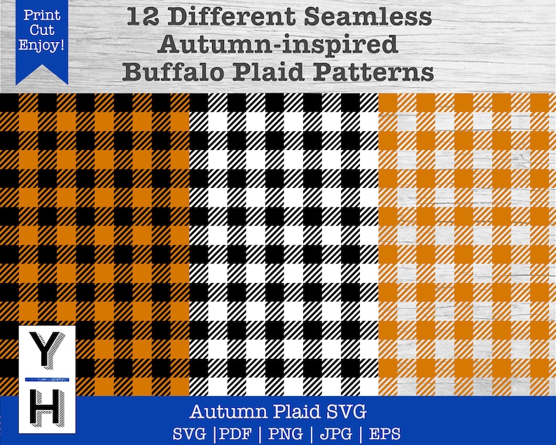 Fall Buffalo Plaid Bundle Fall Plaid SVG Autumn Plaid SVG | Etsy
