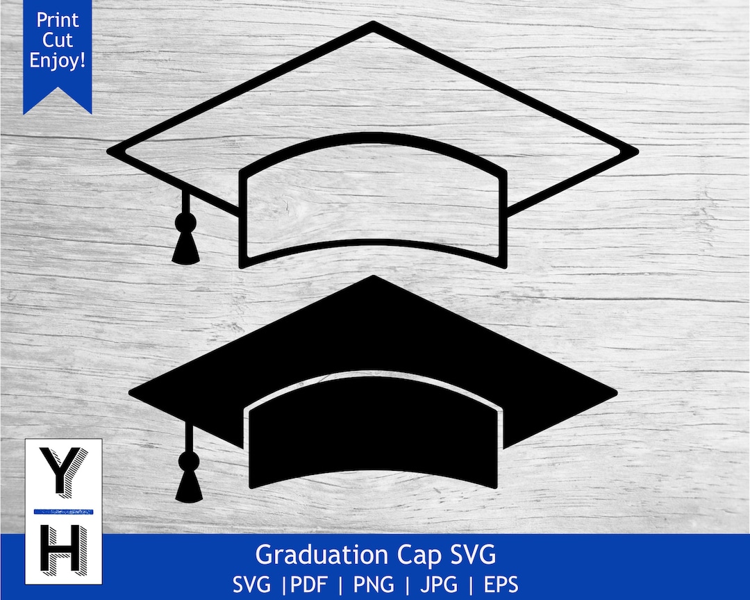 Graduation Cap SVG | Graduation Cap Outline PNG | Graduation Hat SVG ...