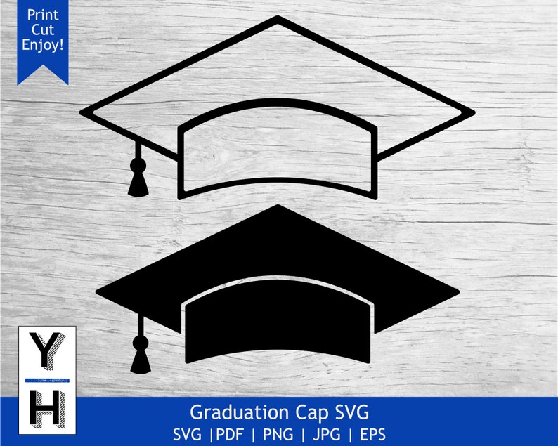 Graduation Cap SVG Graduation Cap Outline PNG Graduation | Etsy