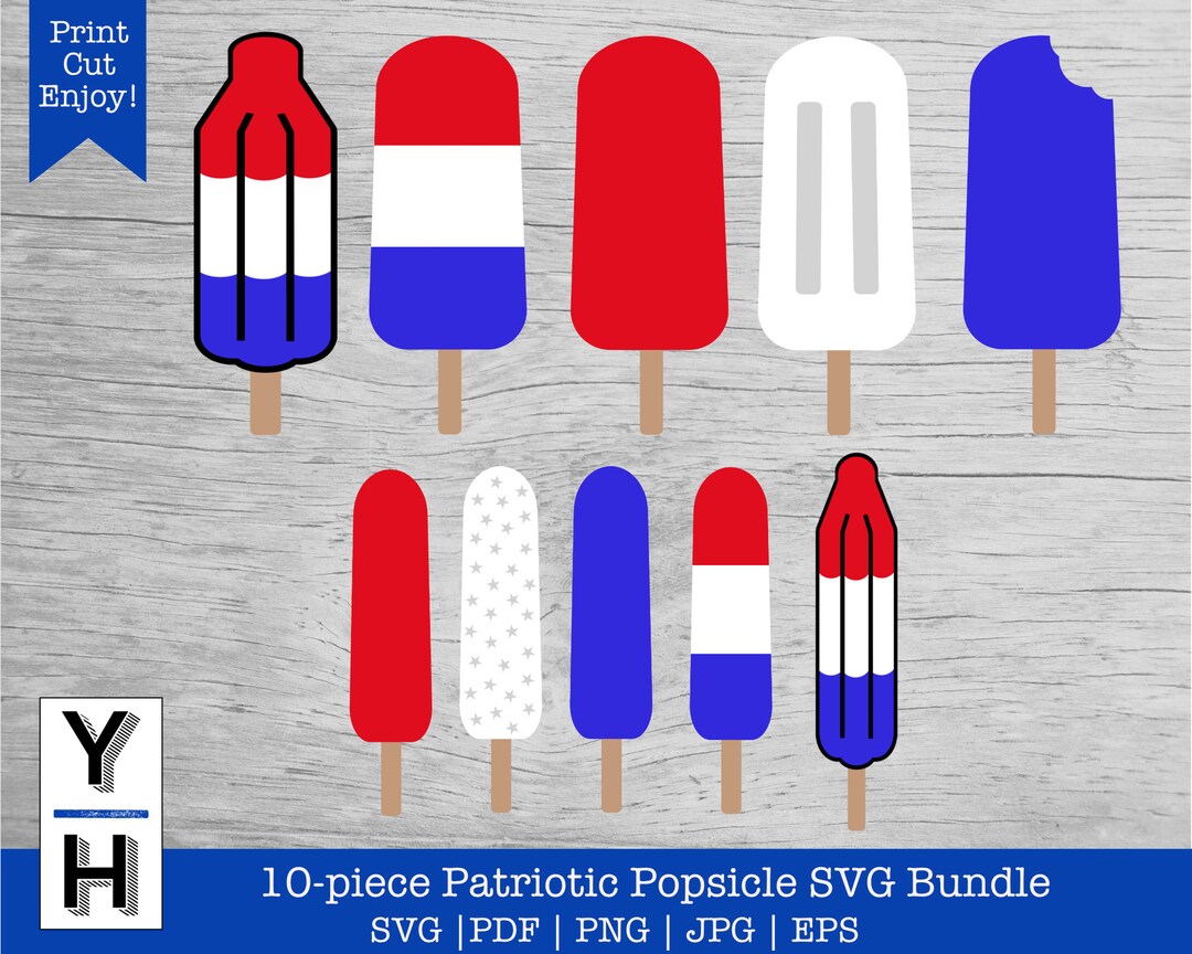 Patriotic Popsicles SVG 4th of July SVG Fourth of July PNG Popsicle ...