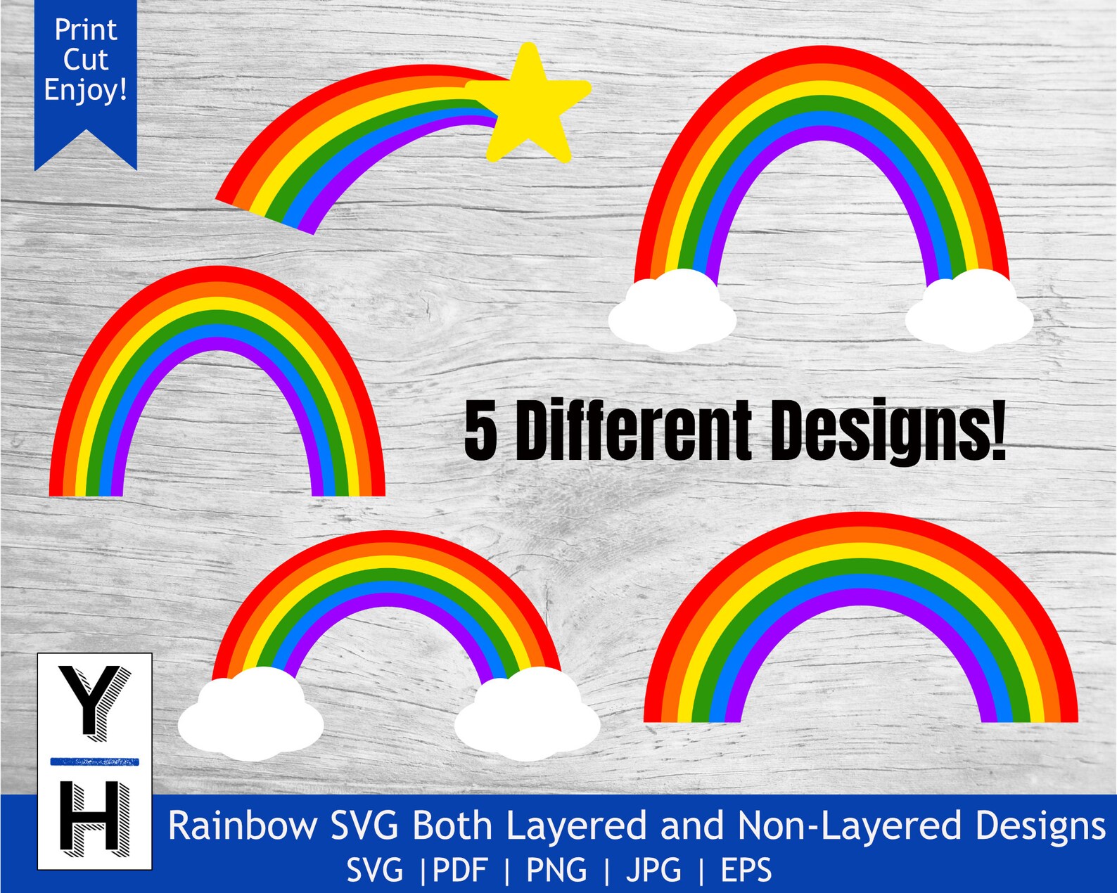 Rainbow SVG Rainbow Star SVG Rainbow Clipart Rainbow - Etsy