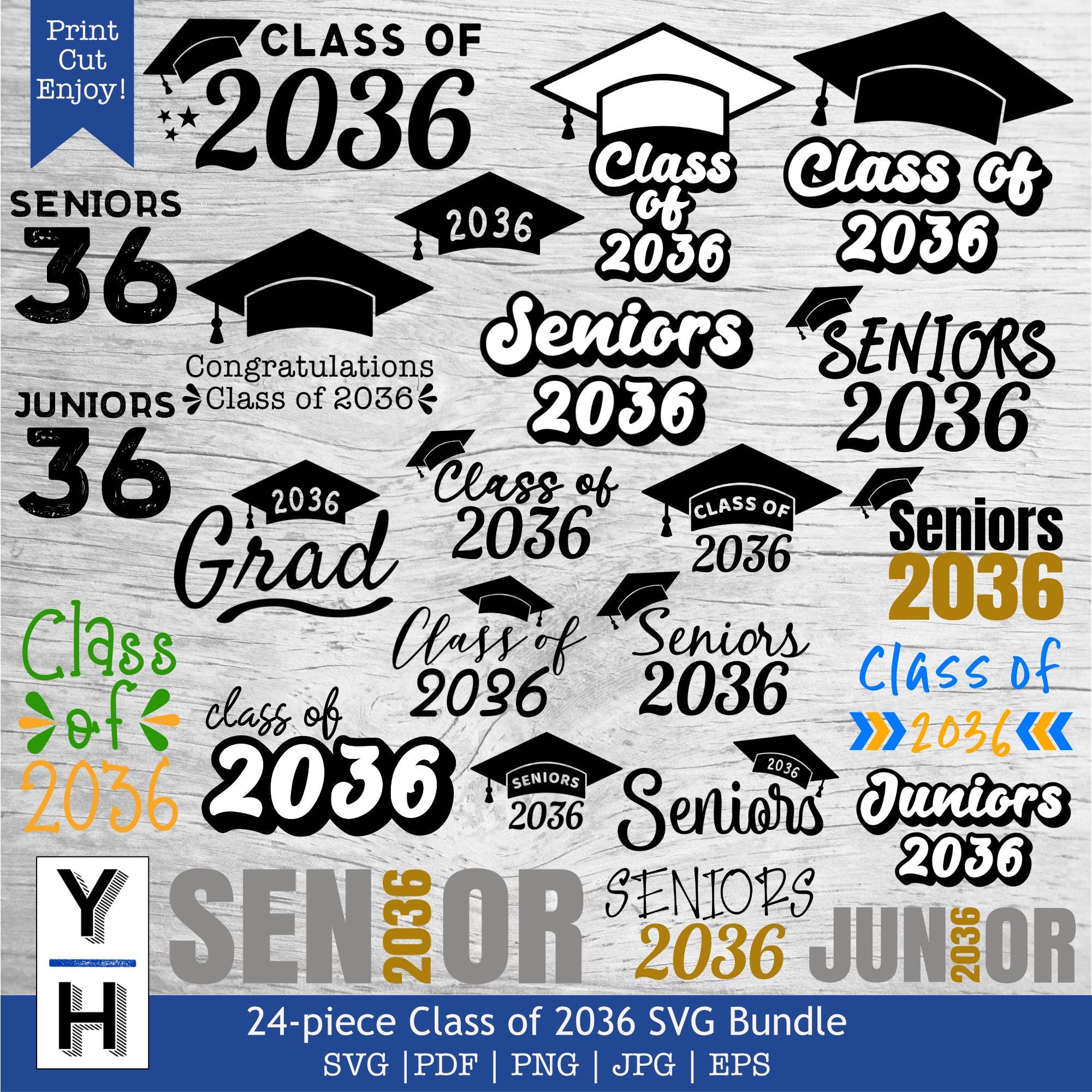 Class of 2036 SVG Bundle | Senior 2036 SVG | Seniors 2036 PNG | Senior ...