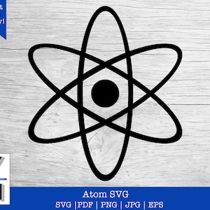Atom SVG Chemistry SVG Atomic PNG Science Clipart - Etsy
