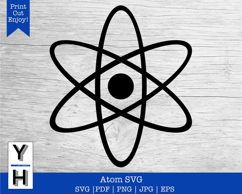 Atom SVG Chemistry SVG Atomic PNG Science Clipart | Etsy