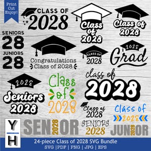 Class of 2028 SVG Bundle | Senior 2028 SVG | Seniors PNG | Senior ...