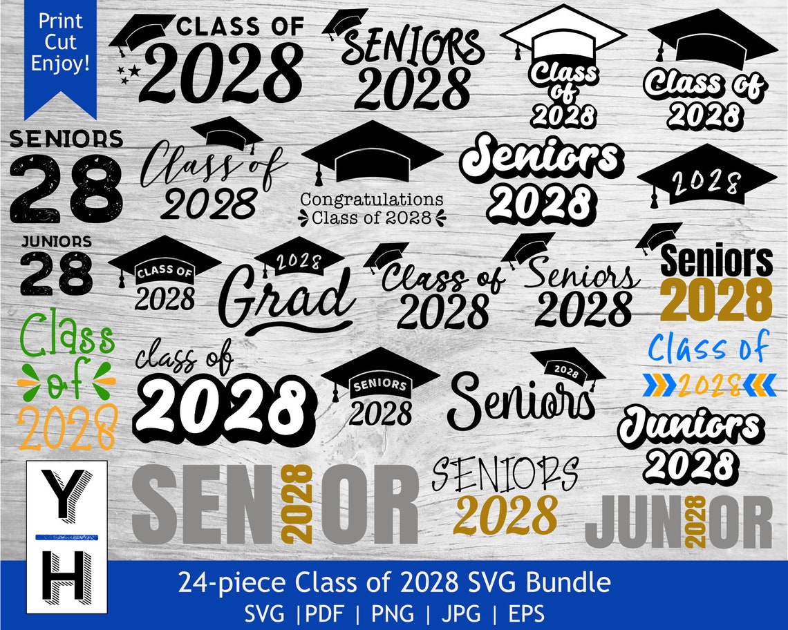 Class of 2028 SVG Bundle | Senior 2028 SVG | Seniors PNG | Senior ...