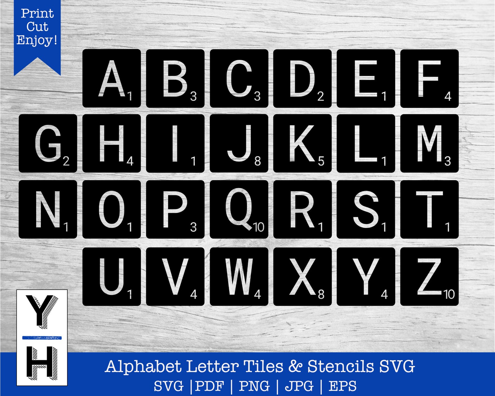 Alphabet Letter Tiles SVG Alphabet Tiles for Family Name - Etsy