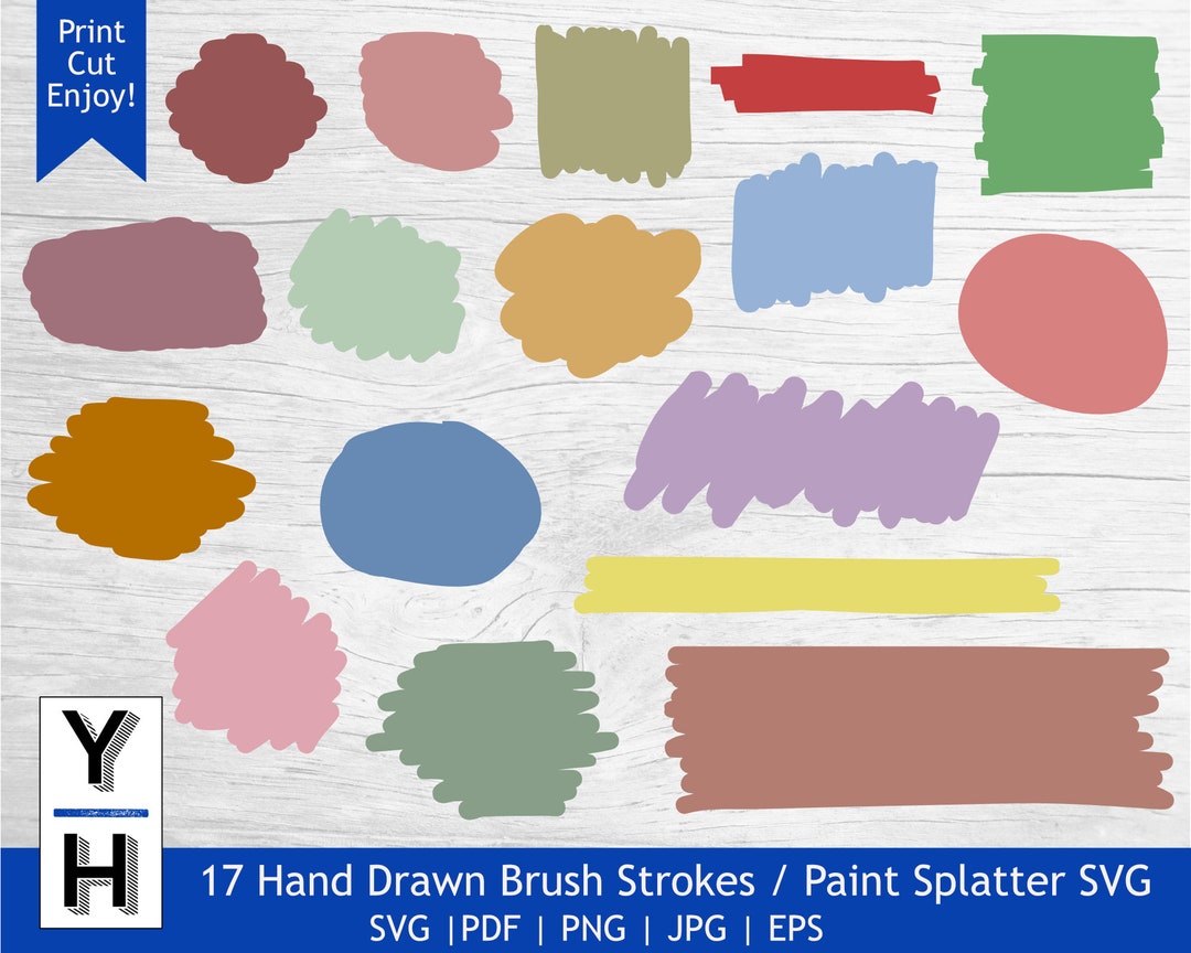 Paint Brush Stroke SVG Keychain SVG Paint Strokes SVG Paint Brush ...