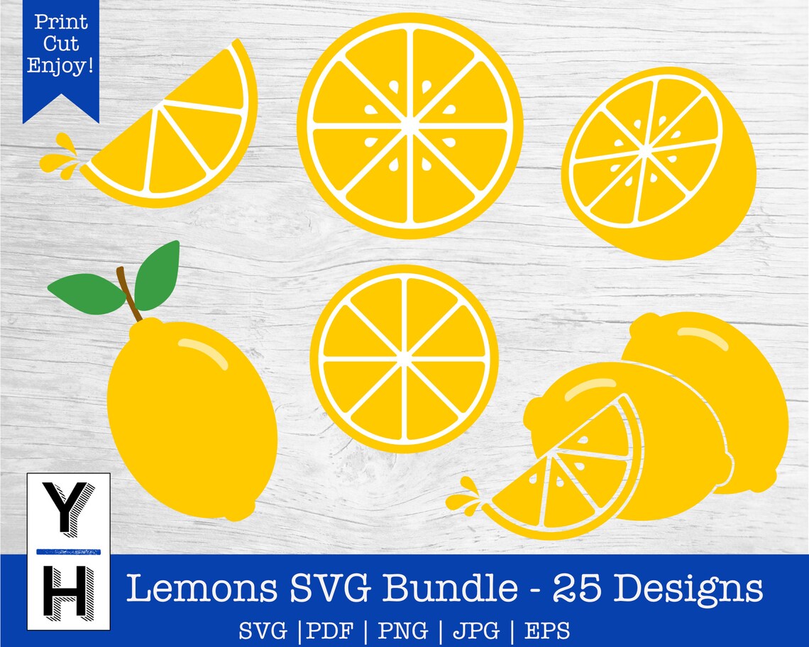 Lemon SVG 25 Designs Lemonade SVG Lemon Juice PNG - Etsy