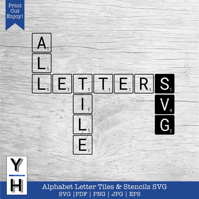 Alphabet Letter Tiles SVG | Alphabet Tiles for Family Name | Wall ...