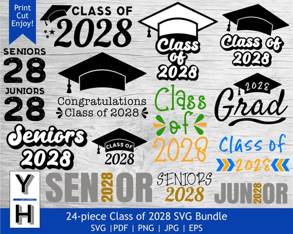 Class of 2028 SVG Bundle Senior 2028 SVG Seniors PNG | Etsy