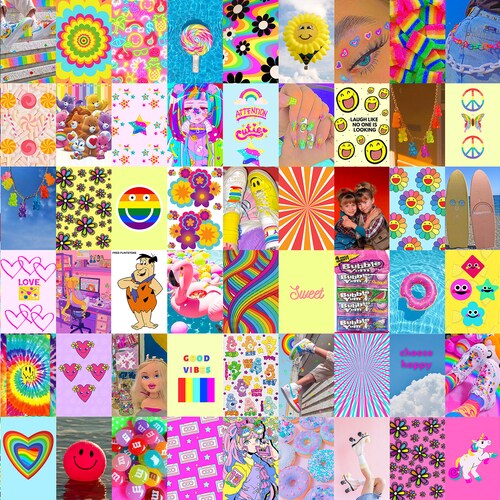 Kidcore Collage Kit Indie Room Decor Y2k Wall Collage Kit - Etsy