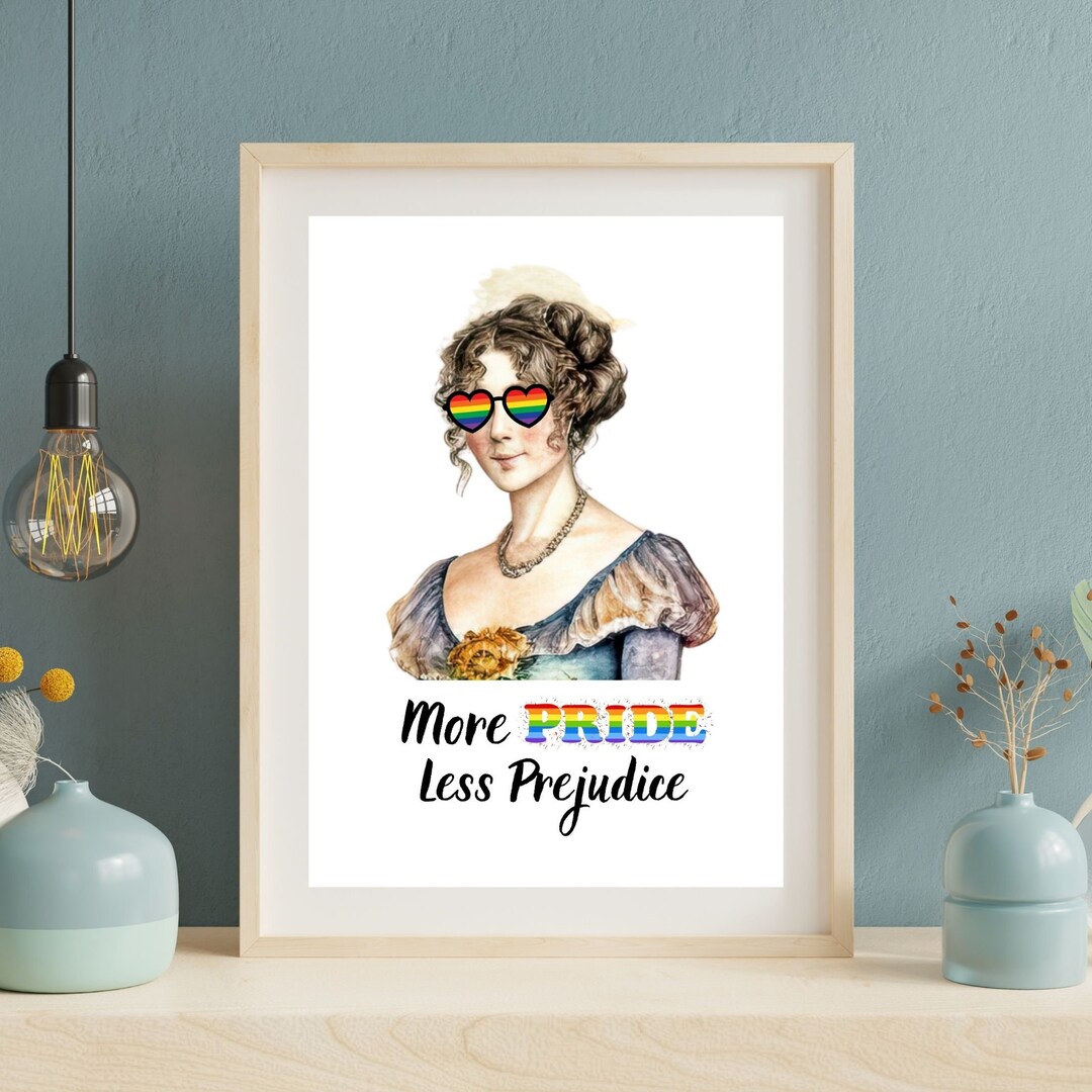 Pride Month Gift, More Pride Less Prejudice Poster Matte, LGBTQ Wall ...