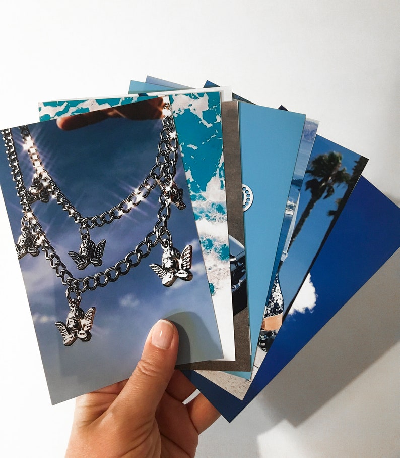 Boujee Blue Aesthetic Wall Collage Kit 70 Pcs Blue Photo Etsy